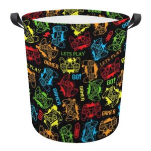 game theme laundry basket for gamer room decor boys gamer go play video gamepad storage hamper gaming decor boys room for dirty clothes -s