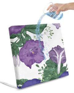 lbcasa outdoor chair cushion covers 2 pack, purple spring floral waterproof sofa couch covers, green summer botanical watercolor furniture protector seat slipcovers for patio garden, 22" x 22"