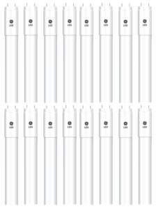 ge (16 tubes) lighting t8 led tube, 48 inch, 15 watt, 1800 lumens, 4000k cool white, type a plug and play- fast and easy upgrade for 4-ft t8 fluorescent lamp, no rewire no hassle