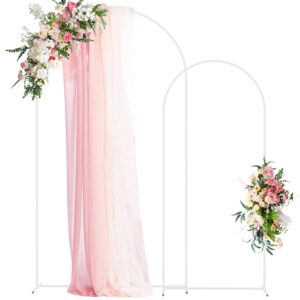 wokceer wedding arch stand 7.2ft, 6ft white metal arch backdrop stand set of 2 for birthday party wedding ceremony baby shower graduation decoration