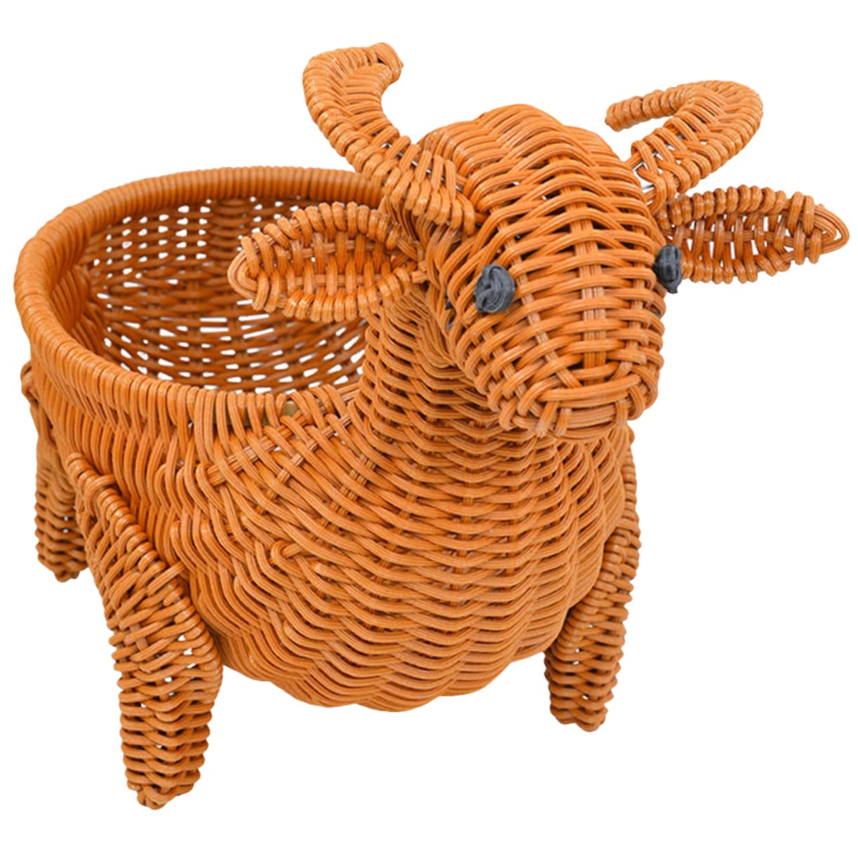 Ciieeo Daily Storage Basket Decorative Baskets Sundries Basket Wicker Storage Basket Snack Storage Serving Tray Bread Serving Basket Animal Shaped Rattan Basket Manual Snack Bowl Pp