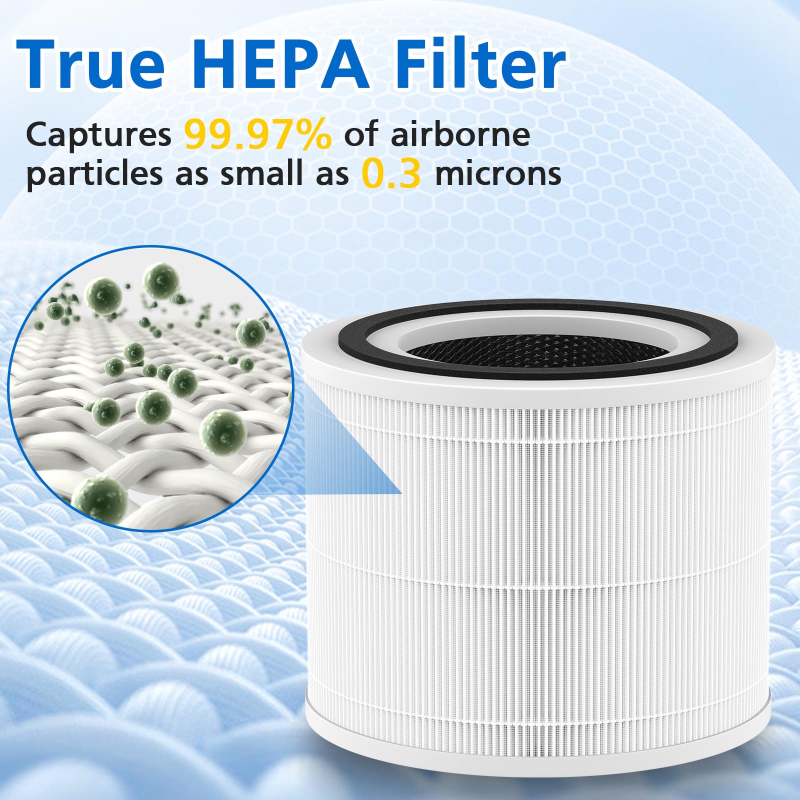 True HP-14 Replacement Filter Compatible with Puro 240 Air Puri-fier, 3-in-1 True HEPA Filter Replacement, Grade True HP-14 with Activated Carbon Filter, 240 HP-14 Filter, 4 Pack