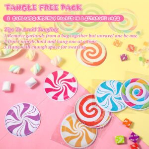 Capoda 8 Pieces Candy Party Decorations Candyland Paper Garlands Candy Paper Cutouts Lollipop Garland Banner Sweet Candy Hanging Decor for Candy Birthday Theme Party Supplies