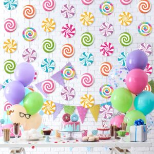 Capoda 8 Pieces Candy Party Decorations Candyland Paper Garlands Candy Paper Cutouts Lollipop Garland Banner Sweet Candy Hanging Decor for Candy Birthday Theme Party Supplies