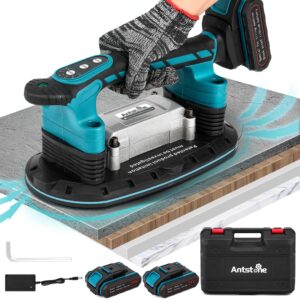 antstone tile vibration tool 283mm suction cup 400kg adsorption handheld tile installation leveling machine tile vibrator tool for tiling leveling laying max.28000r/min 6 speeds 12500mah