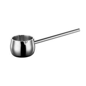 imeea mini butter warmer with long handle induction milk warmer pot small saucepan sus304 tri-ply stainless steel (10oz/300ml)