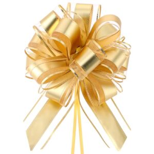 jeffdad bow gift wrapping ribbon, 10pcs large 8 inches matte metallic color bouquets gift bows, for valentine's day, parties, wine bottles decoration, gift wrapping and birthday decoration(gold)