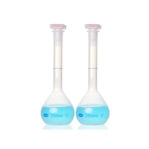 deschem polypropylene volumetric flask plastic bottle with pp stopper (250ml 2pcs)