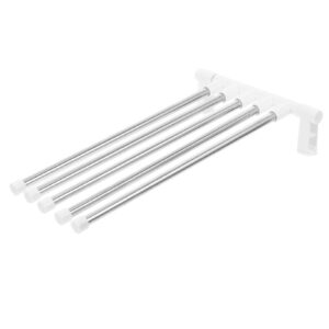 artibetter 1 set rotating towel hanger rotatory towel mount towel holder wall mounted towel rack kitchen towel hanging rack swivel towel metal to rotate storage rack white stainless steel