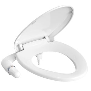 bidet toilet seat, manual non-electric bidets for existing toilets, elongated toilet seat with self-cleaning nozzles, fits elongated toilets, slow close toilet seat, quick-release, easy installation