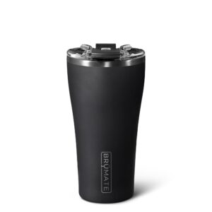 brümate nav 22oz 100% leak proof insulated travel tumbler with magnetic bevlock™ lid - double wall cup-holder friendly stainless steel mug (matte black)