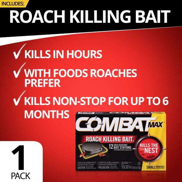 Combat 51910 Small Roach Bait, 12 Per Pack