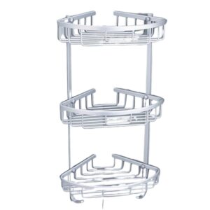 shower organizer estante triangular de aluminio sin perforaciones para baño, organizador de almacenamiento, estante de esquina para champú, jabón, cosméticos, soporte de cesta wall mounted ( color : 3