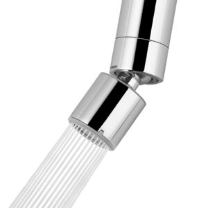 hibbent nsf/ansi/can 61 certified faucet aerator, cupc certification 2-flow sink faucet aerator, 360° swivel kitchen sink sprayer attachment, faucet replacement part 55/64" female thread - chrome