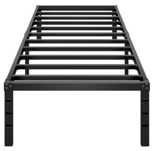 hlipha metal platform bed frame 14 inch tall bed no box spring needed,twin size bed with heavy duty strong support slats,easy to assemble,black