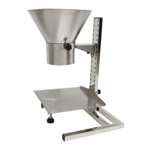 hqhaotwu stainless steel funnels ​with support stand dispensing funnel stainless steel feeding hopper for powder paste liquid and granule 5.5 in