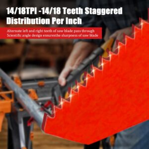 25 Pack 14/18tpi 6 Inch Saw Blades for Metal Cutting,Bi-Metal Reciprocating Saw Blades with Non-Stick Coated for 1/16-5/16 Medium Metals