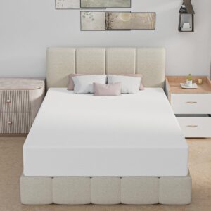 10 inch full size mattress, gel memory foam full mattress, pressure relieving, cooling gel foam, full mattress in a box, certipur-us certified, bed-in-a-box, full, 75"l x 54"w x 10"th, white