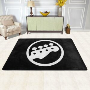 cajuca bass guitar player area rug living room bedroom kitchen sofa bedside carpet floor mats 36""x24"", black