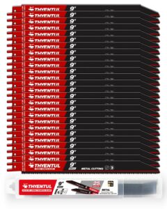 25 pack,9 inch,14/18 tpi,reciprocating saw blade set,m42 teeth with cobalt bi-metal blades, for automatic dismantling sawzall blades for 1/16-5/16 medium metals