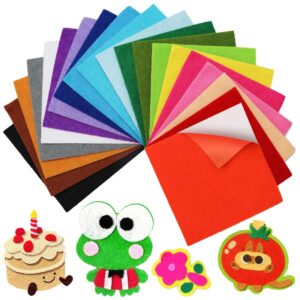 eppingview 60 pcs felt, multi-colored felt for crafts, 4"x4" felt fabric sheets, felt sheets with adhesive backing