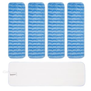 premium replacement microfiber pad for universal mop head system - heavy duty - 4 pack wet & dry commercial cleaning refills reusable mop refills fit for most microfiber flat mop system 18"