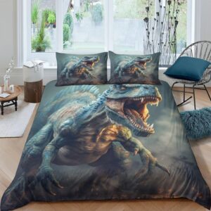 evmila dinosaur comforter covers duvet cover quilt cover 3d print beasts for teens and adults with pillow cases with zipper closure soft microfiber bedding set 3 pieces full（203x228cm）, style-10