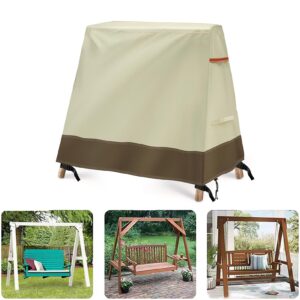 plusleysc outdoor swing cover, a-frame swing cover waterproof, outdoor furniture porch swing cover, glider hammock cover(72''lx67''wx55''h) beige