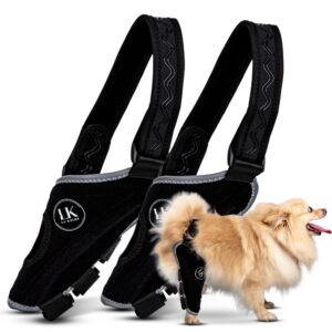 la kalba dog knee brace for torn acl hind leg - neoprene dog leg braces for back leg with aluminium splints, acl knee brace for dogs with reflective trims (left leg - small)