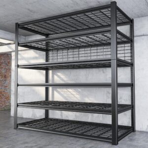 reibii 84" h garage shelving, 6-tier garage storage shelves heavy duty shelving loads 3500lbs, 48" w adjustable garage shelves metal shelving storage shelf industrial shelving 84" h x 48" w x 20" d