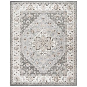 gertmenian modern indoor area rugs, machine-woven, high traffic, non-shedding & stain-resistant, for living room, dining room, bedroom, office, 8x10 large, traditional oriental gray, 38868