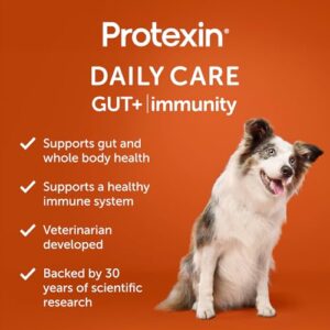 Protexin Daily Care Gut+ Immunity, 60 probiotic and postbiotic Dog Supplement Chews – Turkey and Cranberry Flavored