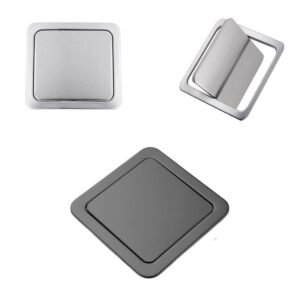 1piece square stainless steel countertop flush flip-top swing cover lid trash garbage chute kitchen bath top grommet brush matte black (brushed steel)