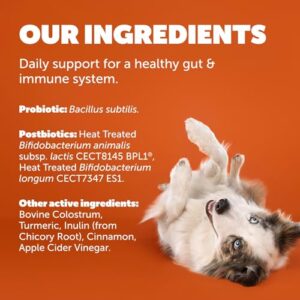 Protexin Daily Care Gut+ Immunity, 60 probiotic and postbiotic Dog Supplement Chews – Turkey and Cranberry Flavored