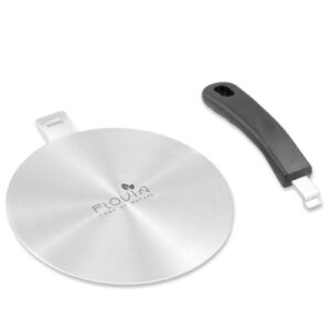 7.87inch stainless steel induction cooktop adapter plate, heat diffuser for glass and electric cooktop, detachable handle