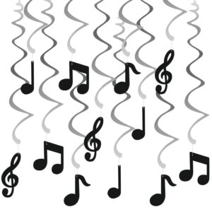 dohia music notes hanging swirl music cutout party decorations music foil swirl cutout spiral party favors wedding baby shower birthday party supplies d1-yflxds