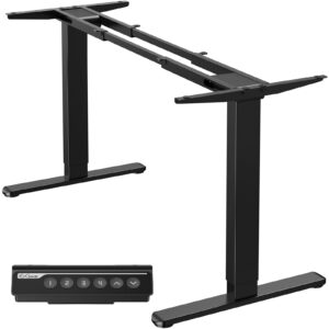 ErGear Standing Desk Frame [Dual Motor] Electric Adjustable Legs Compatible Desktop Size 44″-90″, 264 lbs Weight Capacity, 4 Memory Height Settings Stand up Desks Frame Workstation, Black Frame Only