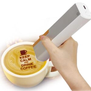 zxsyyds protable food printer,printer pen & edible inkjet printer,mini food printer, wifi printing machine cake coffee desserts diy decoration maker,brown