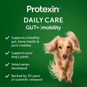 Protexin Daily Care Gut+ Mobility, 60 postbiotic Dog Supplement Chews – Chicken and Bacon Flavored