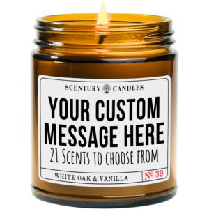 create your own custom candle | 21 scents to choose from | personalized funny gifts customized, birthday gift ideas for women men, handmade in the usa