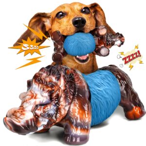 tonyest dog chew toys for aggressive chewers, best dog squeak toy for boredom and stimulating, durable bacon flavor teething toys, tough indestructible dog toys for large, medium and small breeds