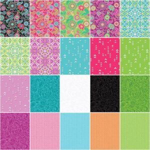 Amanda Murphy Vibrancy 5X5 Pack 42 5-inch Squares Charm Pack Benartex, Assorted, VIBR5PK