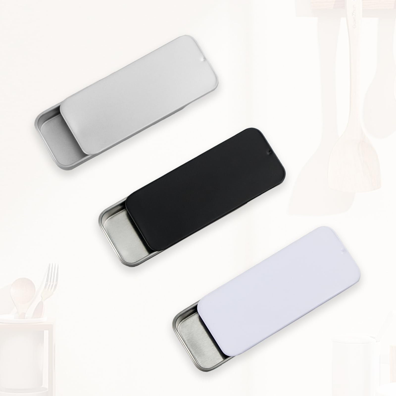 3 PCS Mini Metal Iron Box Container Rectangular Empty Hinged Iron Box Container with Three Colors Small Sliding Lid Metal Container for Earrings,Pearls,and Buttons