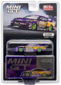 true scale miniatures model car compatible with nissan s15 silvia lb-super silhouette #555 2022 formula drift japan (chrome purple) limited edition 1/64 diecast model car mgt00576