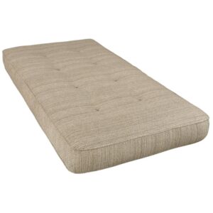 Kodiak Furniture Twin-Size Tufted Fabric Daybed Mattress in Woodsmoke Brown-Frame Not Included