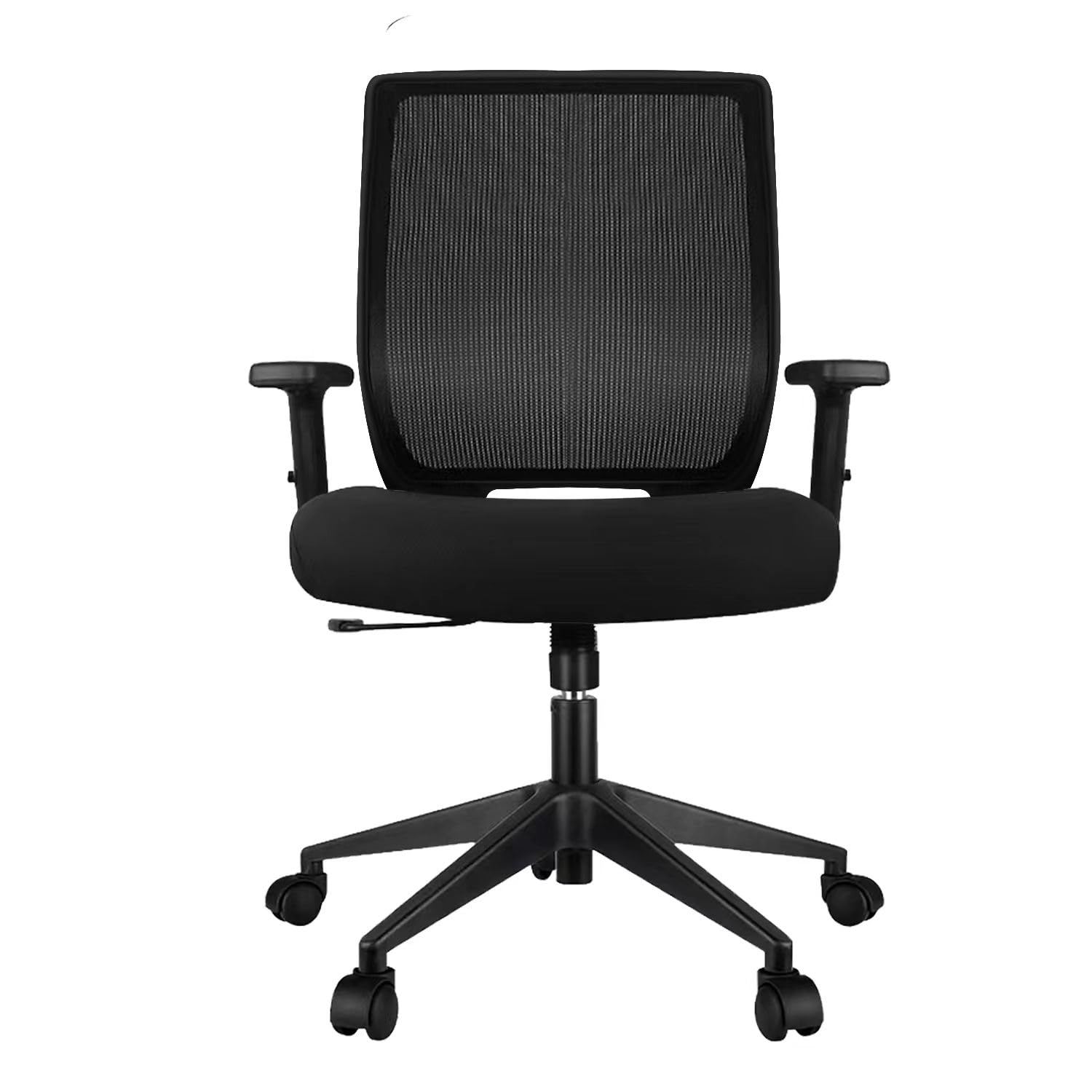 Schwake Ergonomic Office Chair Home Mesh Desk Chair with Adjustable Arms - Mid Back Computer Chairs for Adults - Swivel Task Chair Comfortable for Home Office (Black)