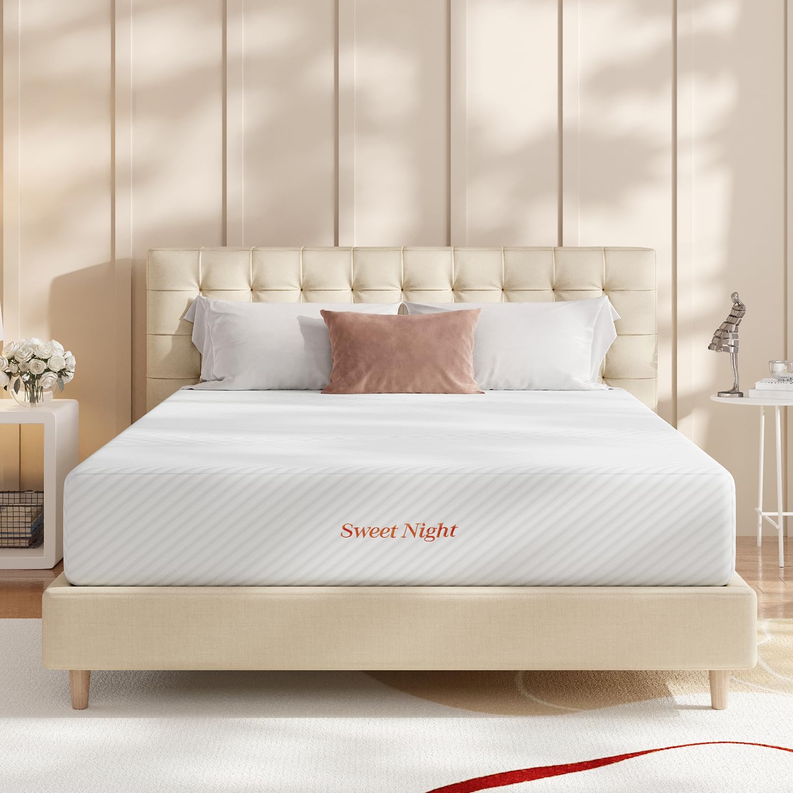 Sweetnight Full Mattress, 12 Inch Full Memory Foam Mattress, Gel Infused & Perforated Foam for Staying Cool & Pressure Relief, Full Size Bed Mattress in a Box