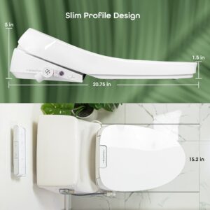 BidetMate 3500 Series Electric Bidet Heated Smart Toilet Seat with Automatic Opening and Closing Lid & Seat, Unlimited Heated Water, Remote, Warm Air Dryer, and Self-Cleaning - Fits Elongated Toilets