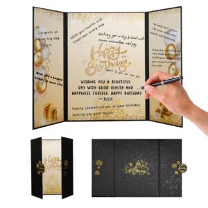 bcibhucy happy birthday signature book, black gold creative birthday guest book, birthday signing card board party supplies, large birthday guest book 12" x 18" birthday decorations for men women