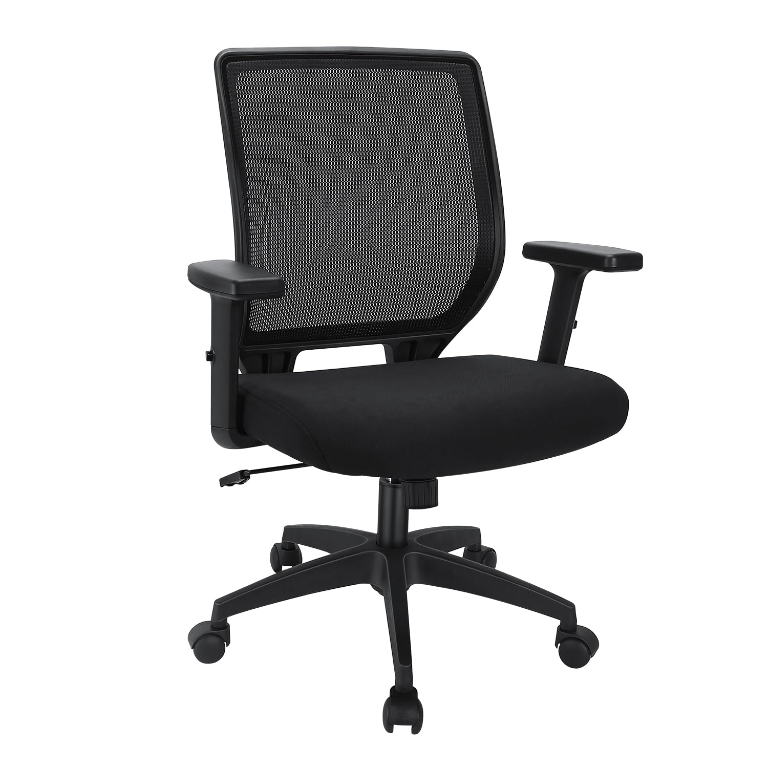 Schwake Ergonomic Office Chair Home Mesh Desk Chair with Adjustable Arms - Mid Back Computer Chairs for Adults - Swivel Task Chair Comfortable for Home Office (Black)